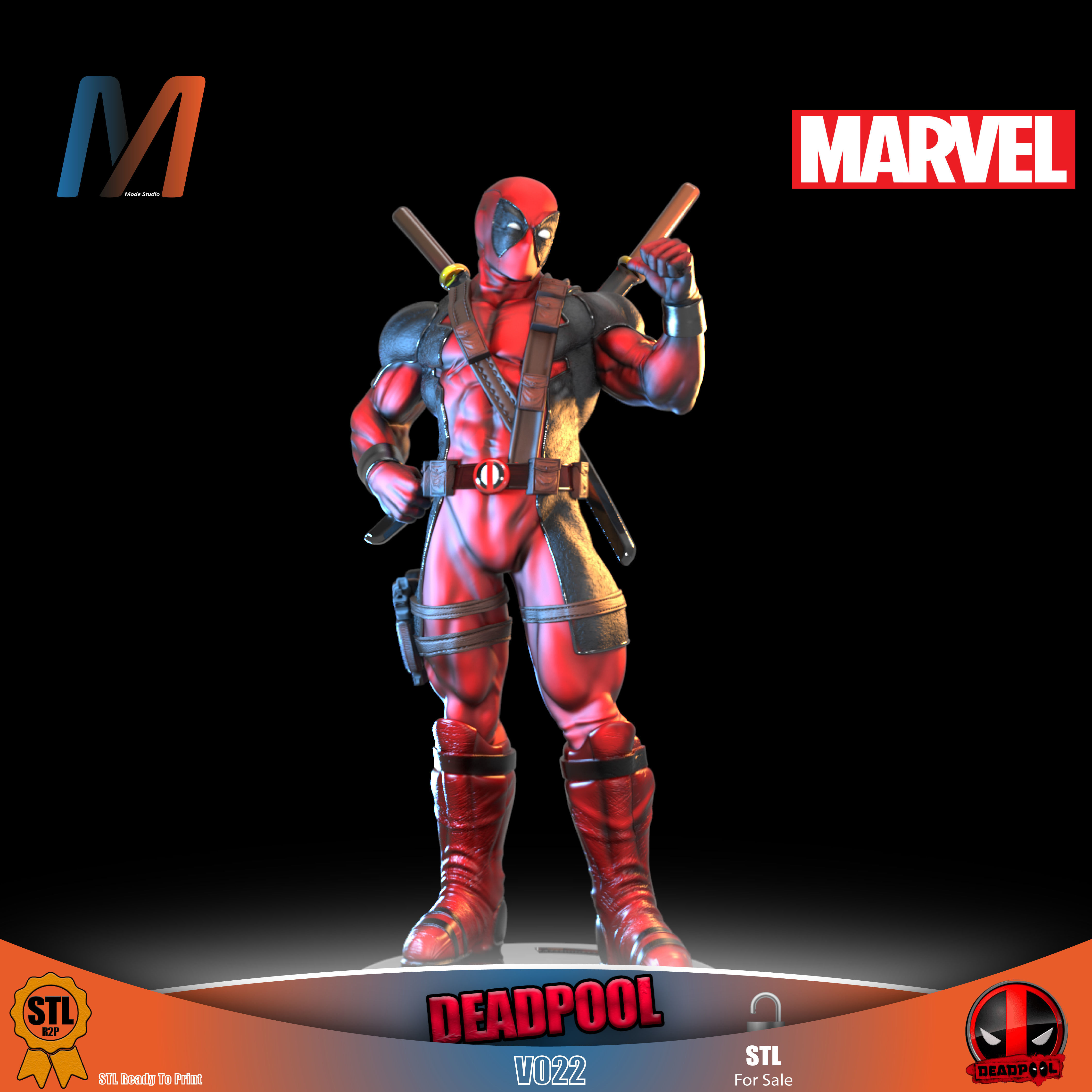 V044 - PACK X6 MARVEL DEADPOOL vs WOLVERINE 3D model 3D printable | CGTrader