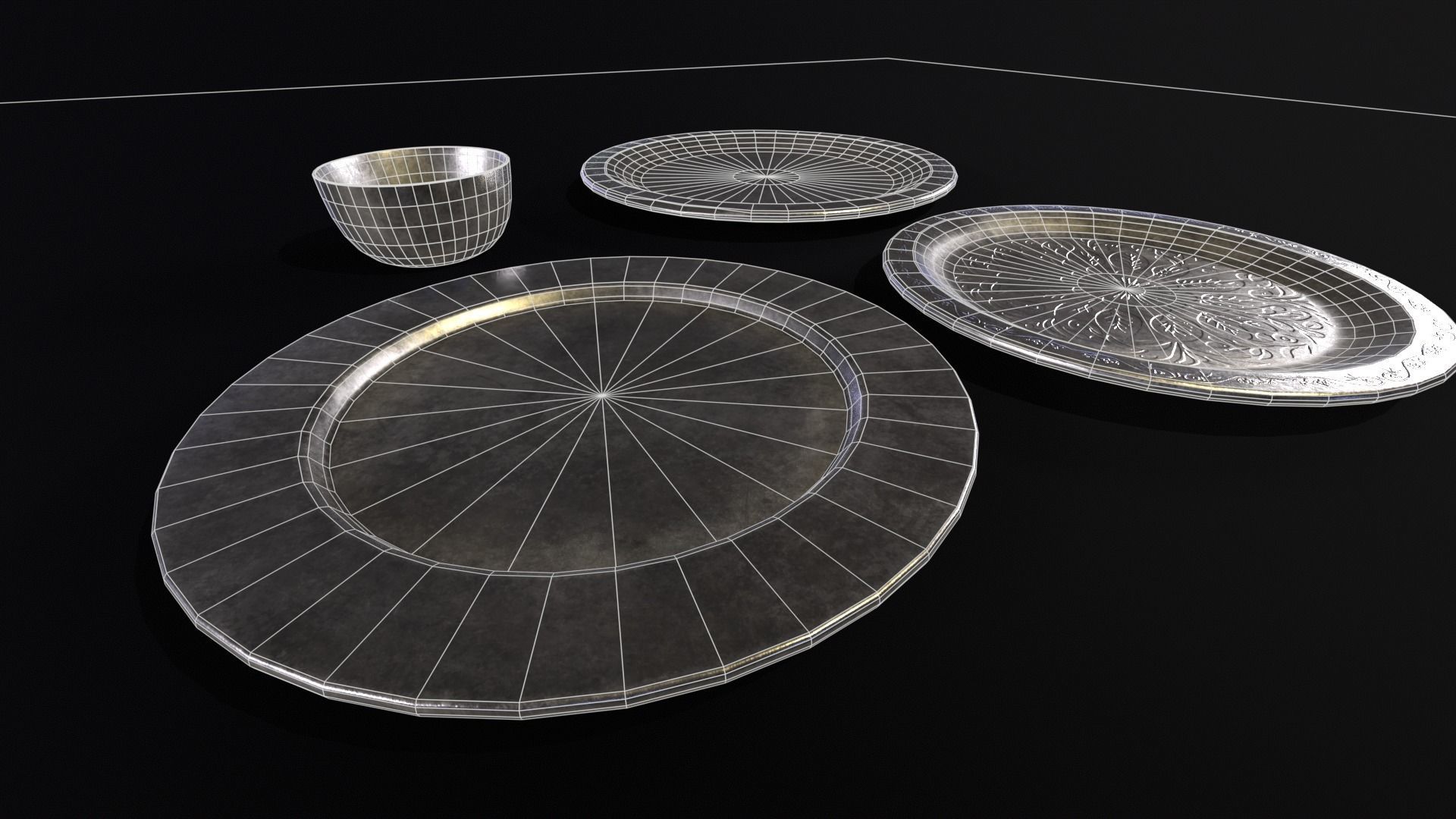 3D model Medieval Silver Tableware VR / AR / low-poly | CGTrader