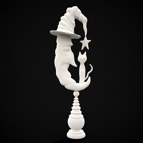 Cat and Moon 3D Print 3D model 3D printable | CGTrader