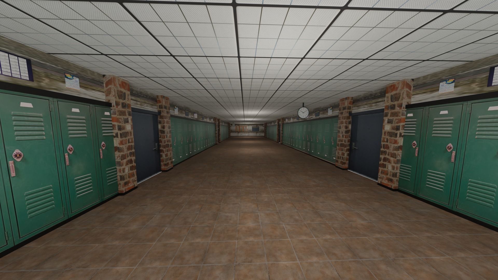 3D model School Hallway VR / AR / low-poly | CGTrader