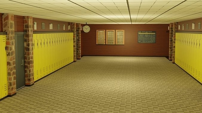 3D model School Hallway VR / AR / low-poly | CGTrader