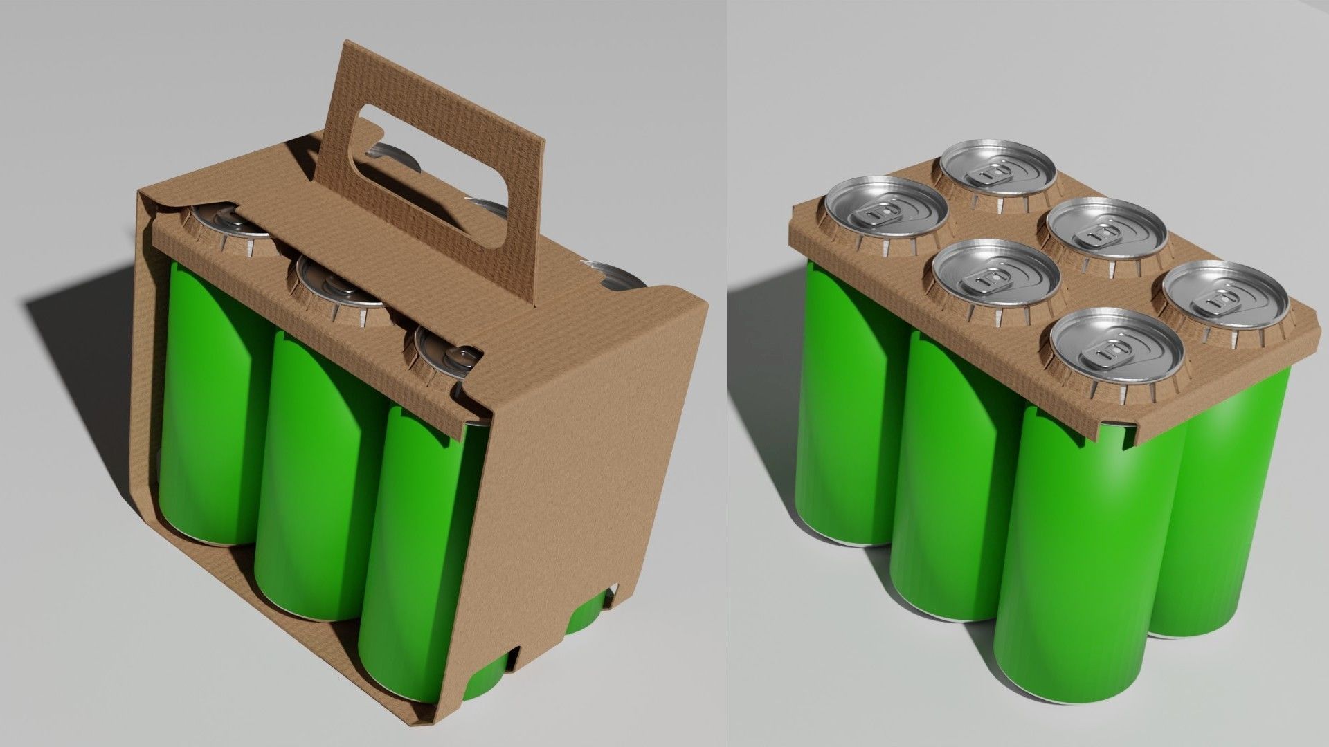 Beer cans holder with recyclable cardboard holder 3D model | CGTrader