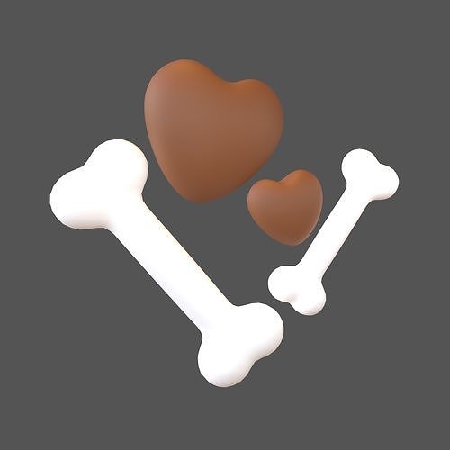 3D model Bone with Heart v1 008 VR / AR / low-poly | CGTrader