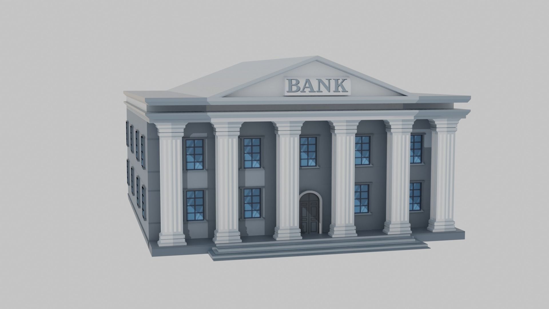 3D model Bank Building VR / AR / low-poly | CGTrader