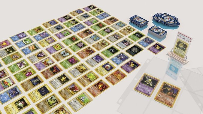 Full Rocket Team Base Set Pokemon Cards Collector Kit 3D model | CGTrader