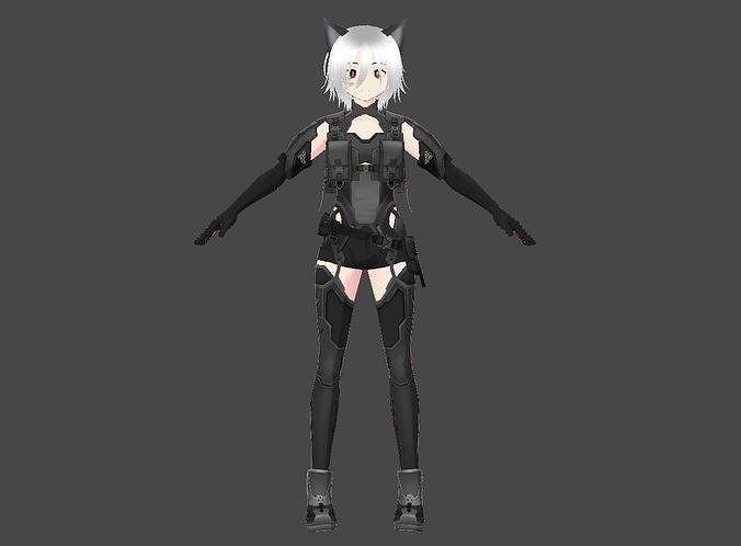 Vroid 3D cute anime character Model 3D model animated rigged | CGTrader