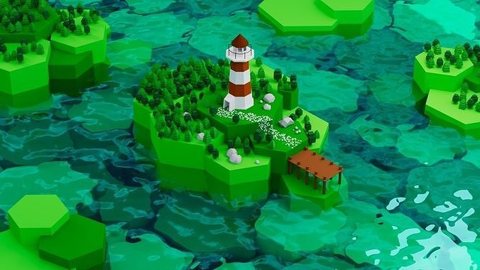 3D model Low Poly World 01 VR / AR / low-poly | CGTrader