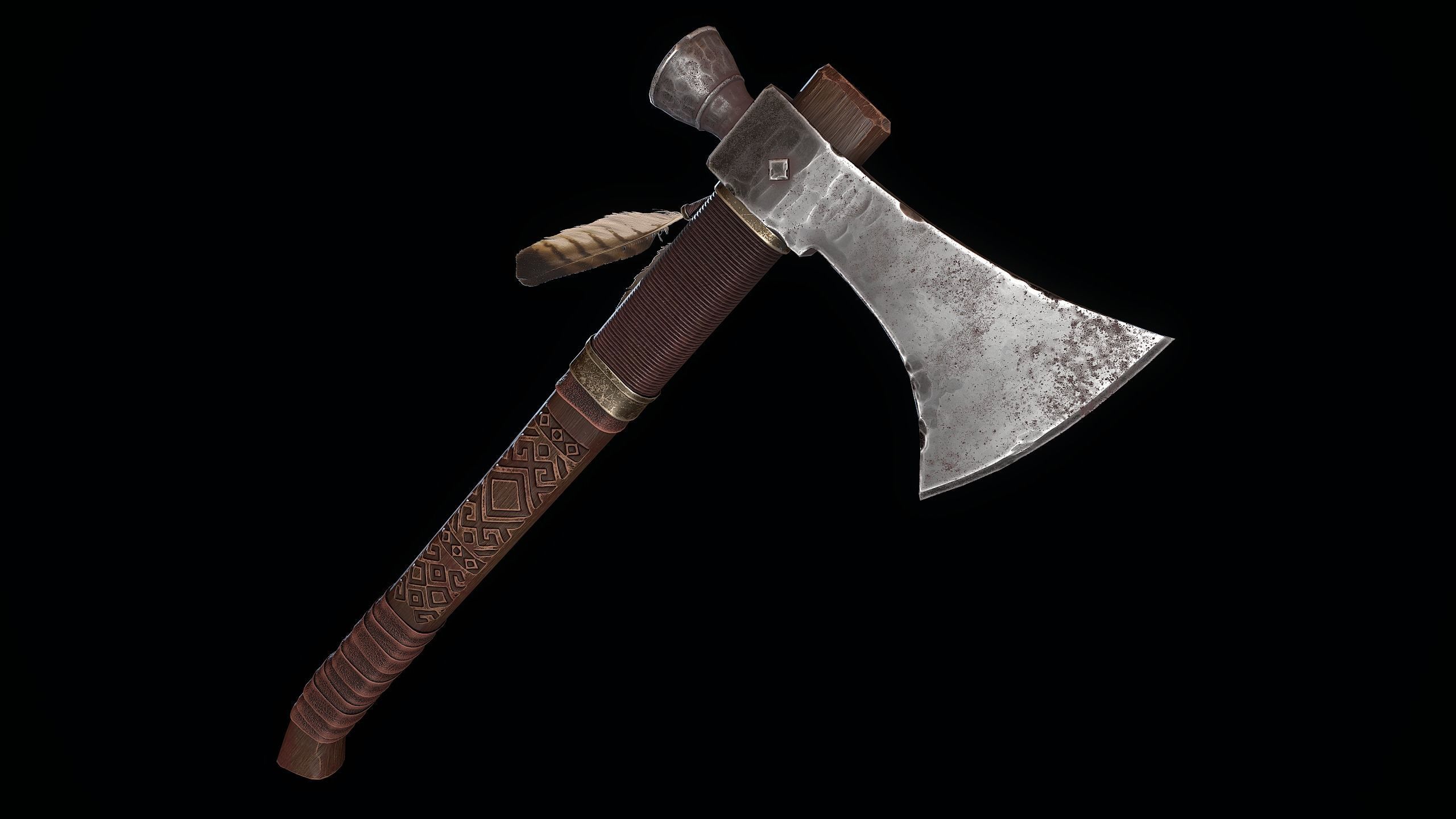 3D model Decorated Tomahawk Axe VR / AR / low-poly | CGTrader