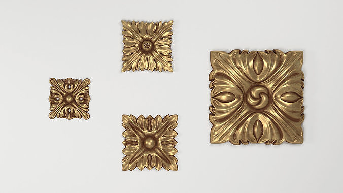 Decor rosette square 3D Model Collection | CGTrader