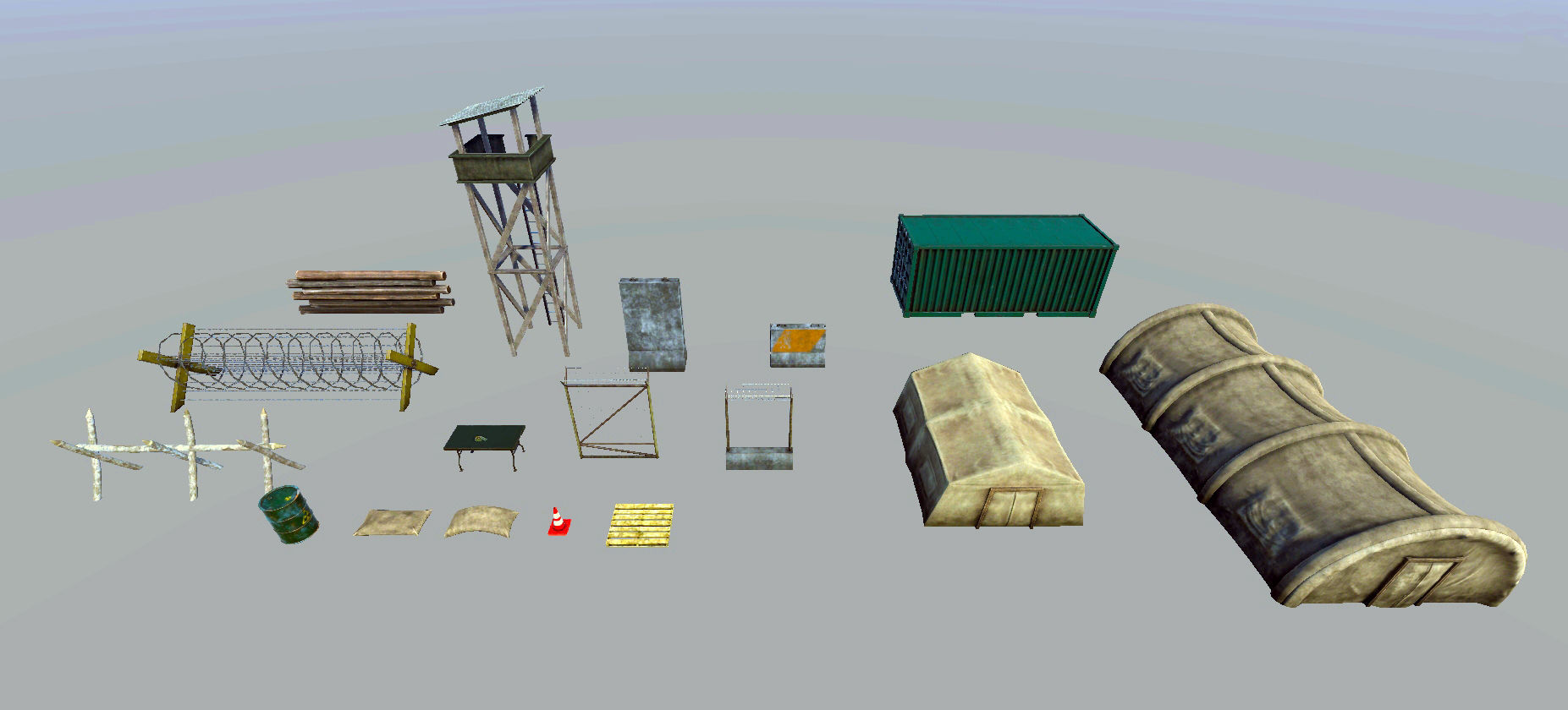 3D model MILITARY TRAINING CAMP KIT by mkaplunow VR / AR / low-poly ...