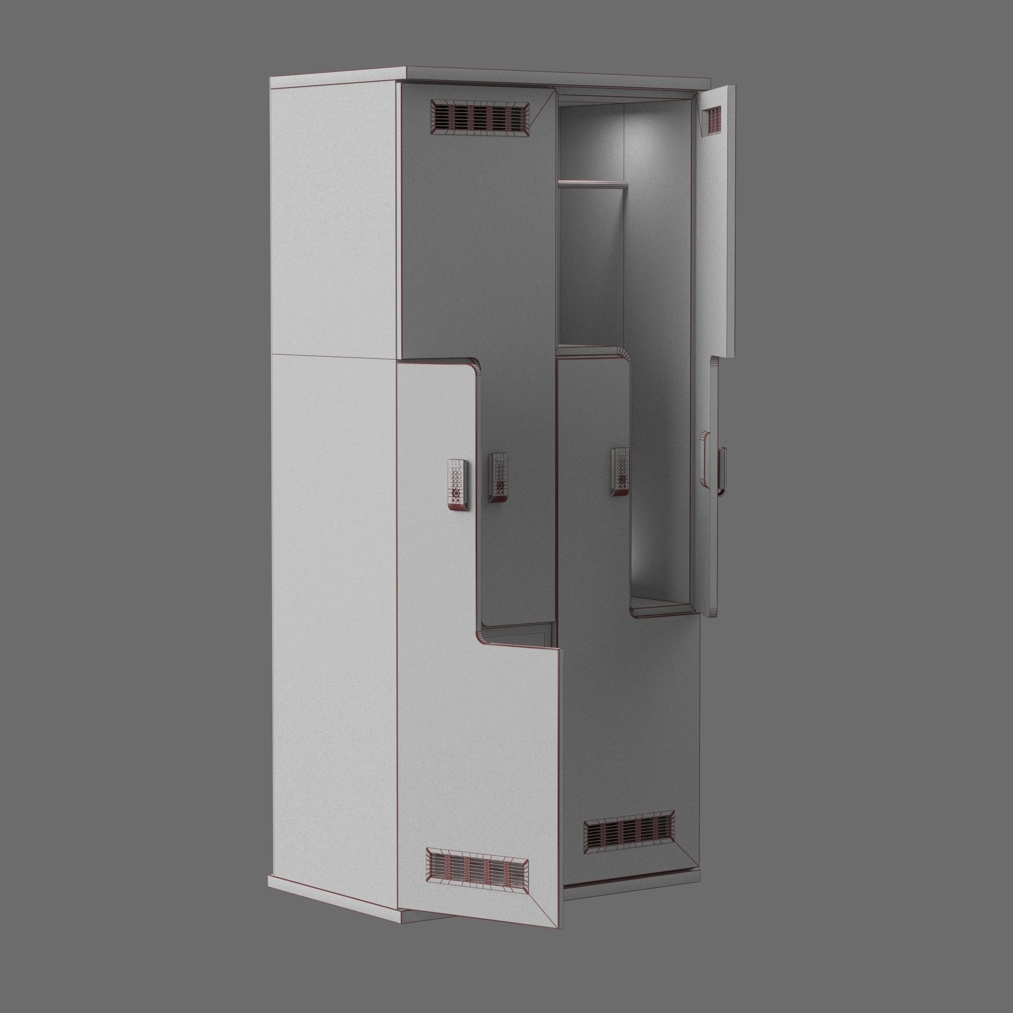 3D model Locker Cabinet with Electronic Lock - Kale Kilit Style ...