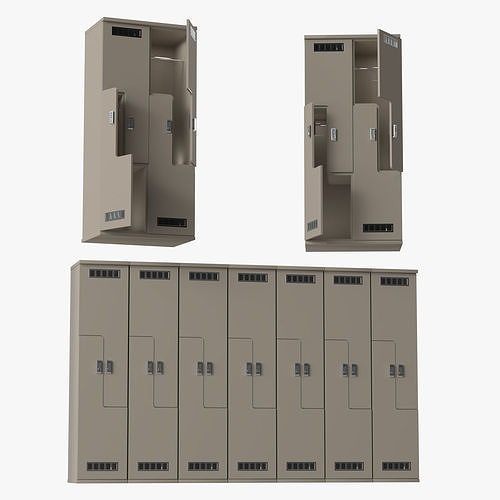 3D model Locker Cabinet with Electronic Lock - Kale Kilit Style ...
