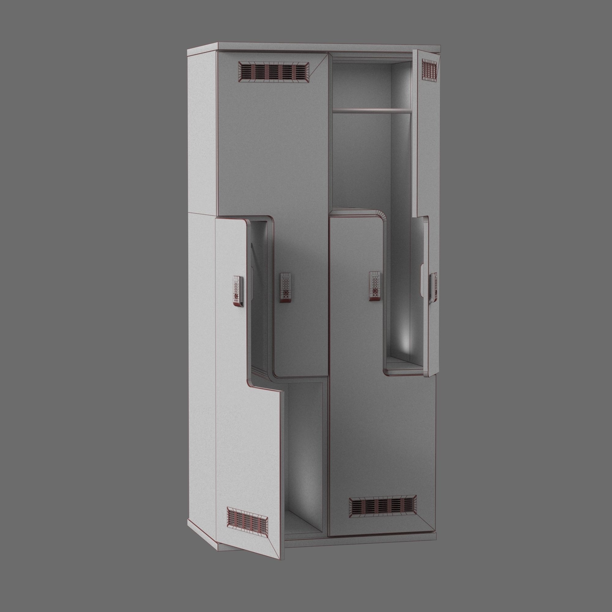 3D model Locker Cabinet with Electronic Lock - Kale Kilit Style ...