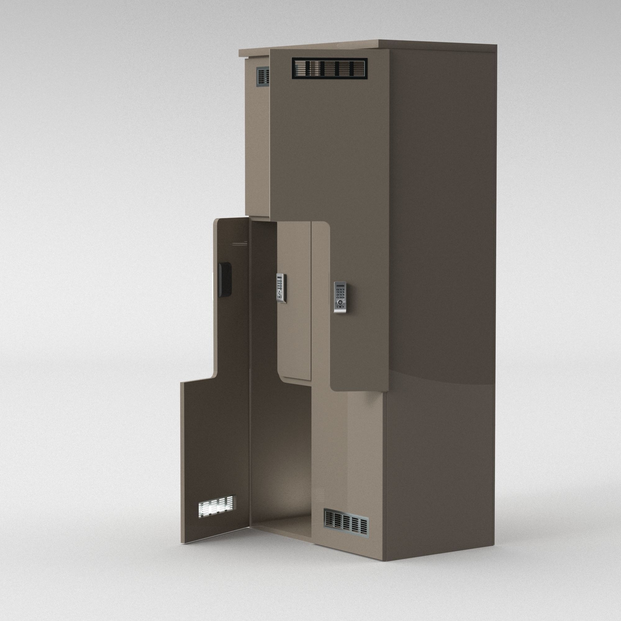 3D model Locker Cabinet with Electronic Lock - Kale Kilit Style ...