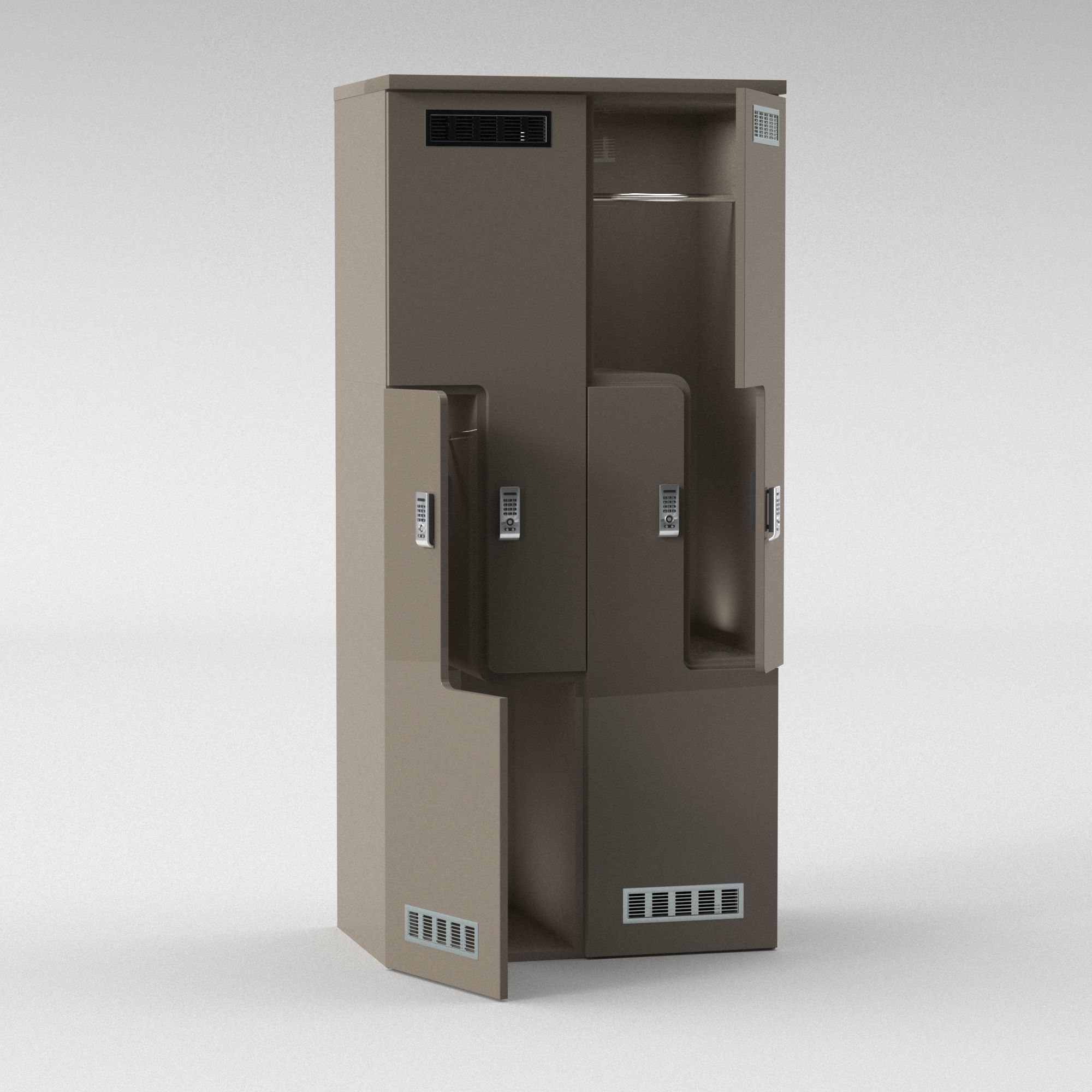 3D model Locker Cabinet with Electronic Lock - Kale Kilit Style ...