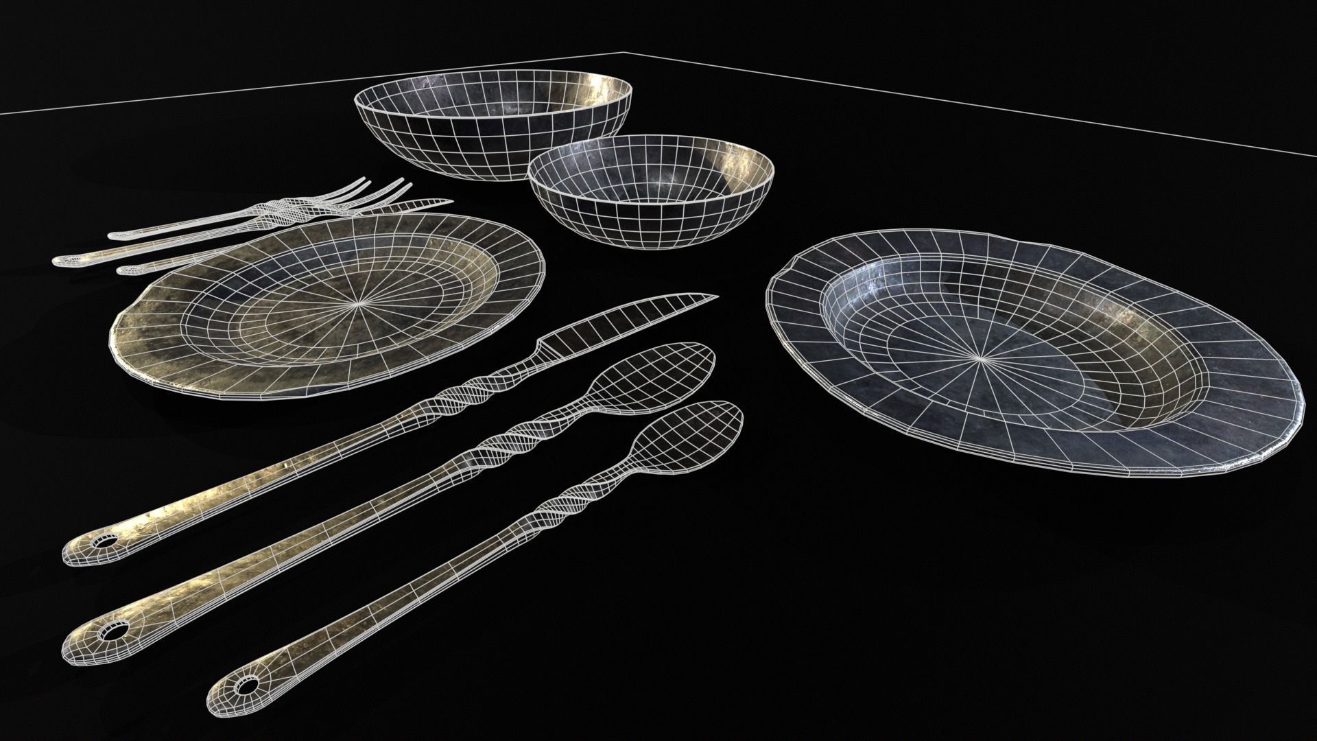 3D model Medieval Iron Tableware VR / AR / low-poly | CGTrader