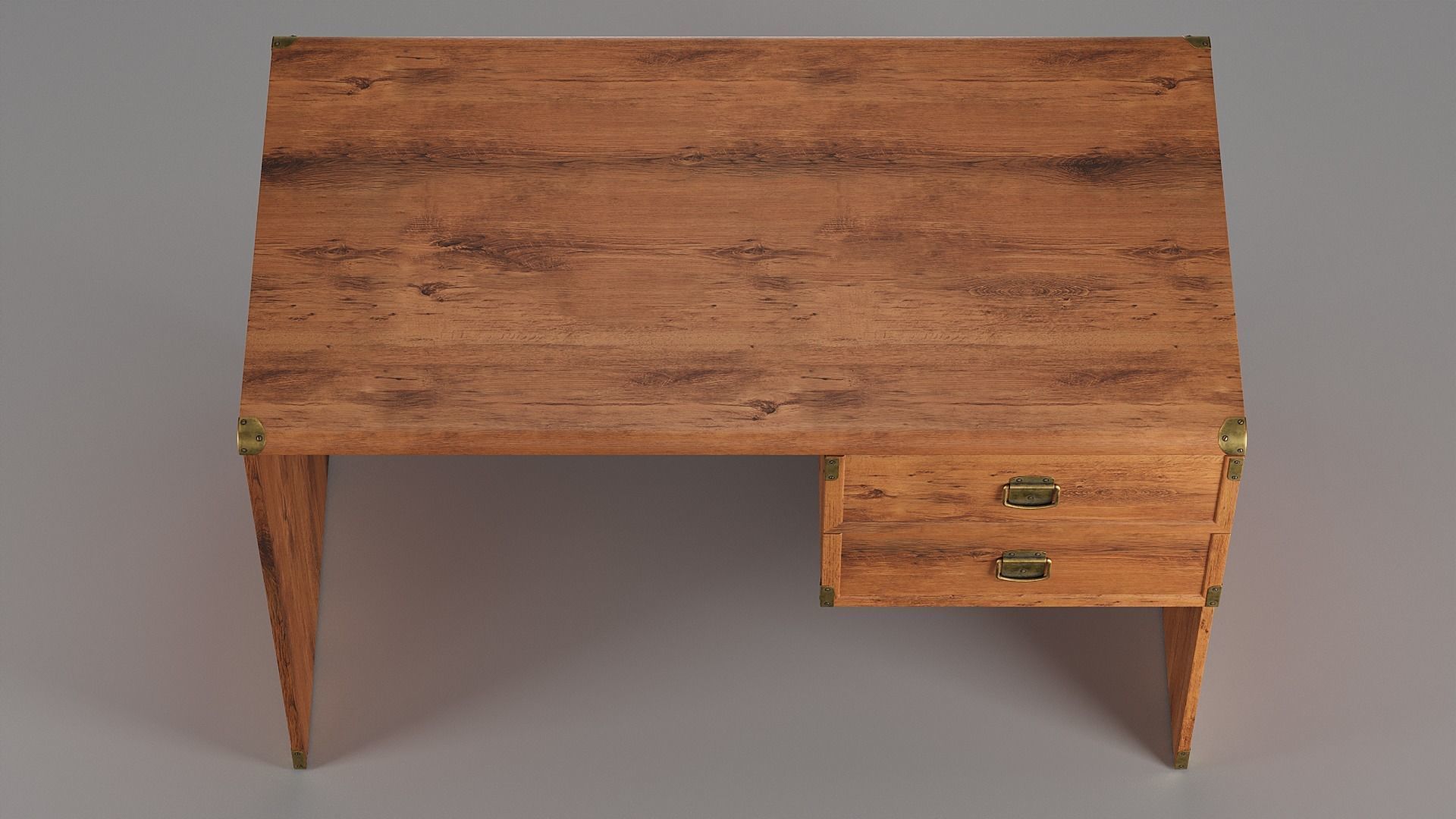 Indiana Desk 01 3D model rigged | CGTrader