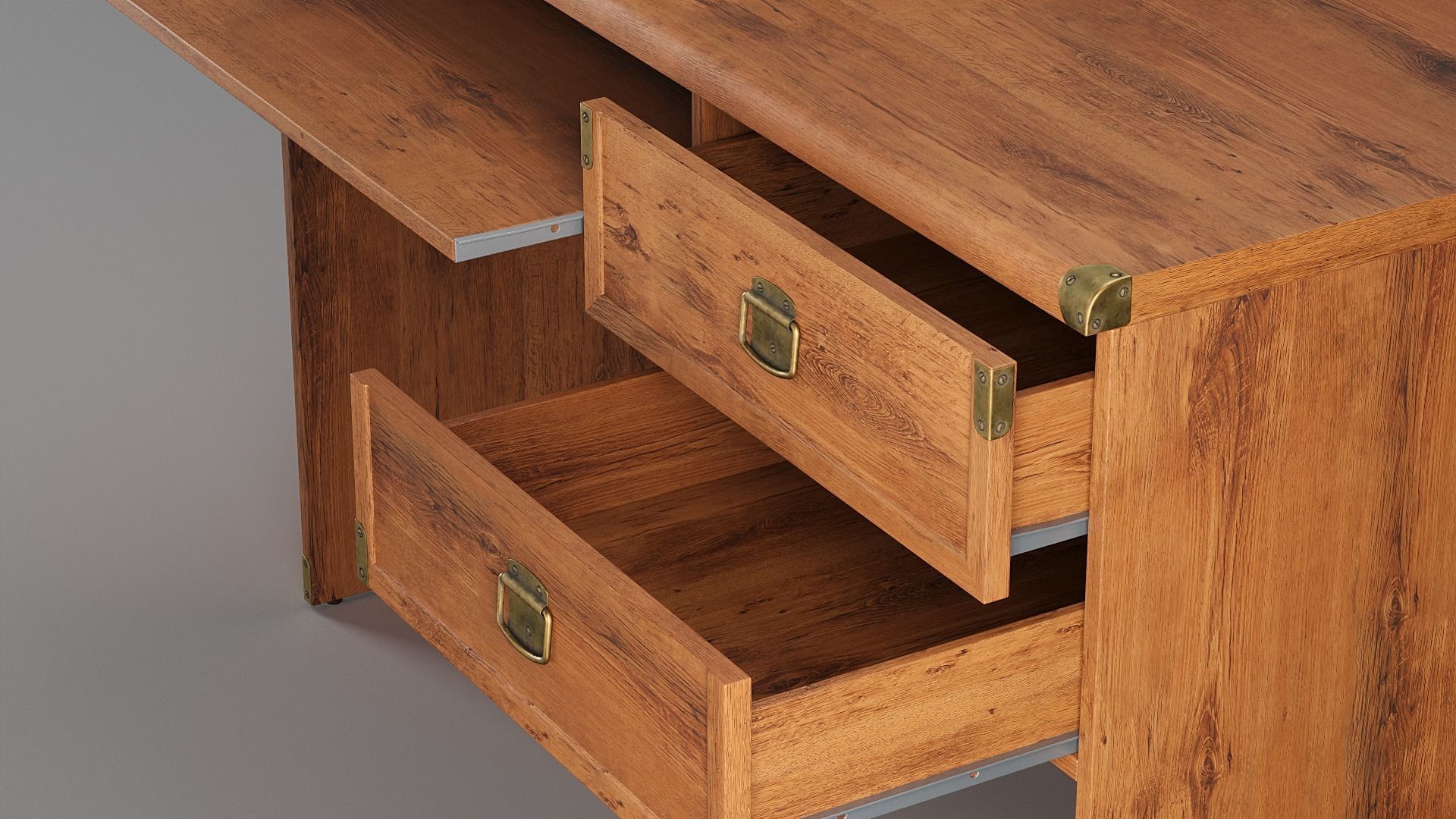 Indiana Desk 01 3D model rigged | CGTrader