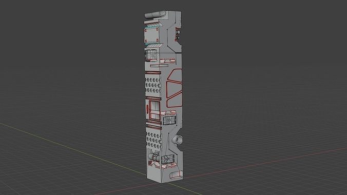 Sci-Fi Hard Surface Pillar 3D model 3D printable | CGTrader