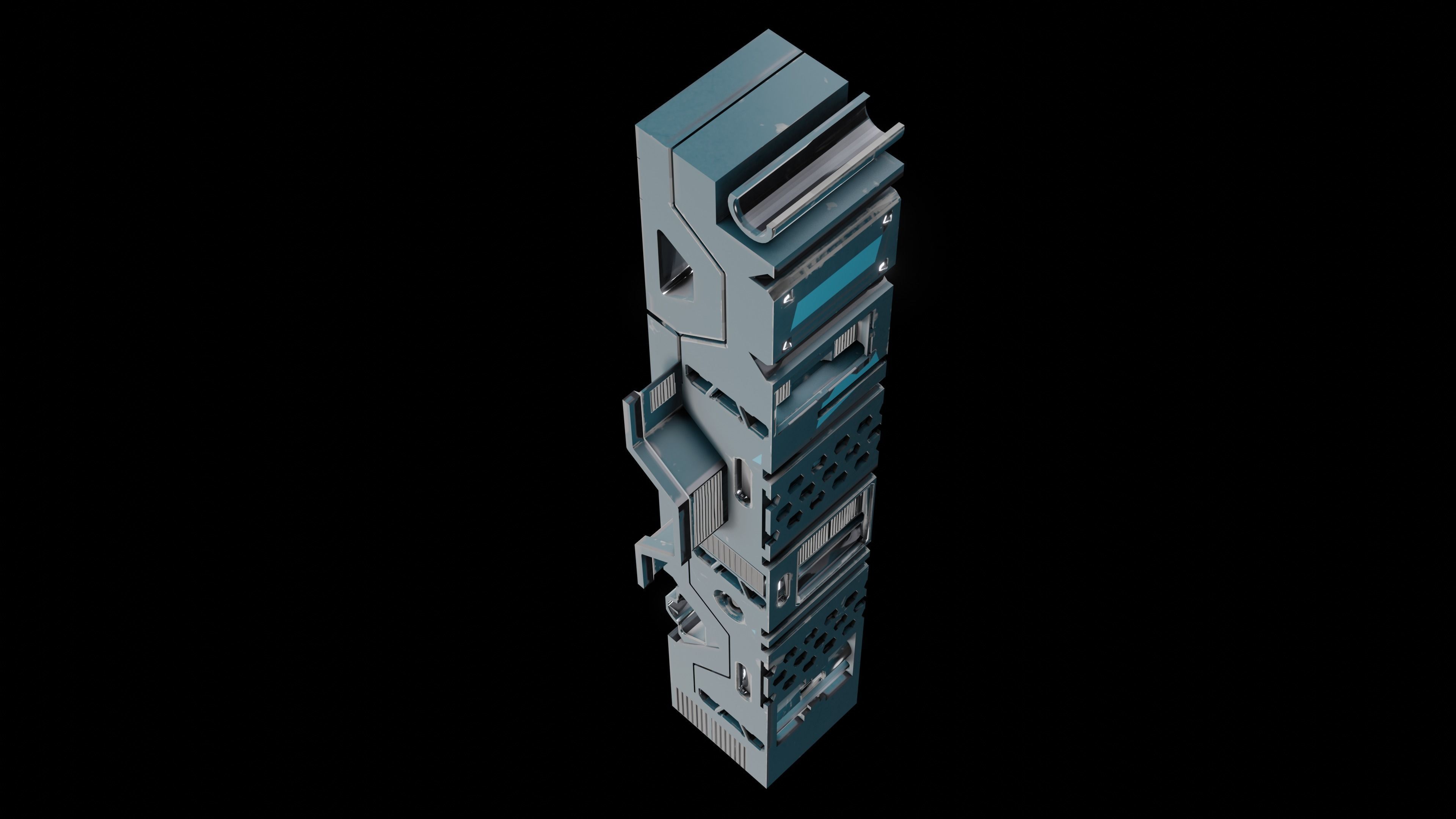 Sci-Fi Hard Surface Pillar 3D model 3D printable | CGTrader