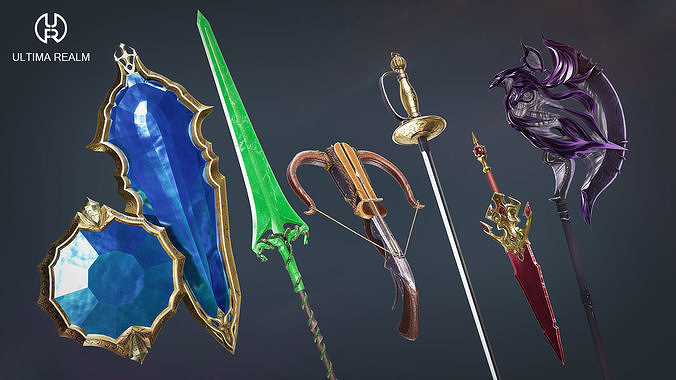 3D Model Collection Fantasy Weapon Pack VR / AR / low-poly | CGTrader