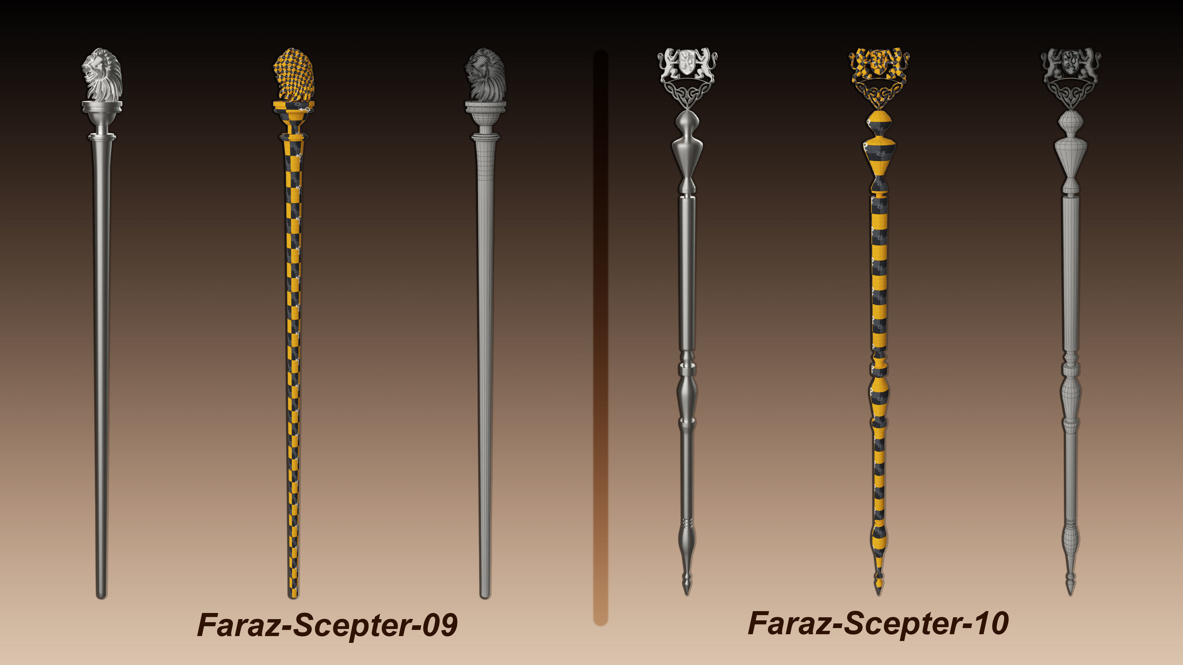 3D model 20 King Scepter 3D Model Basemesh VR / AR / low-poly | CGTrader