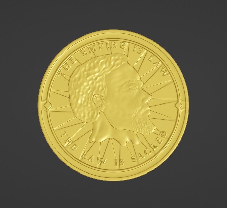 Golden septim Coin 3D model 3D printable | CGTrader