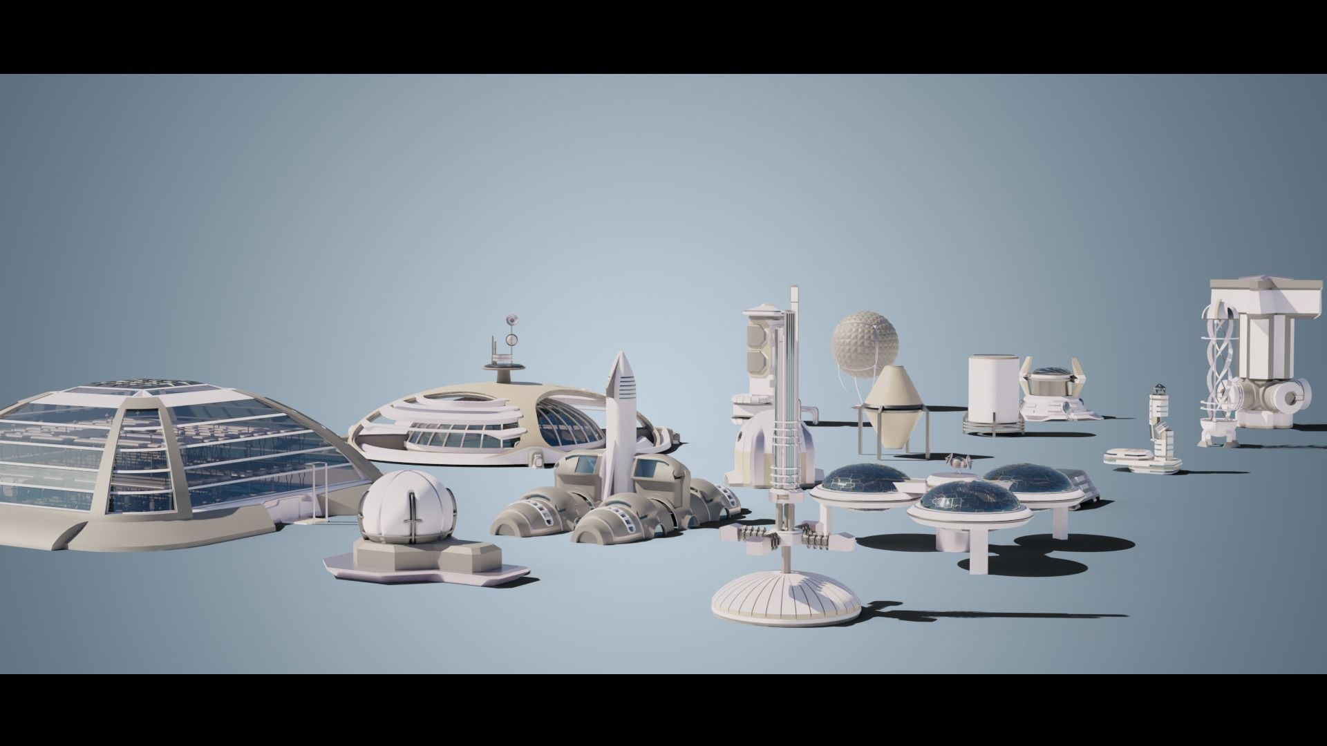 3D model Stylized Space Buildings Colony VR / AR / low-poly | CGTrader