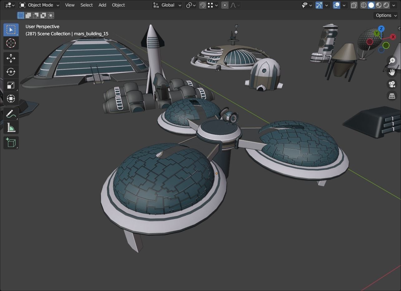 3D model Stylized Space Buildings Colony VR / AR / low-poly | CGTrader
