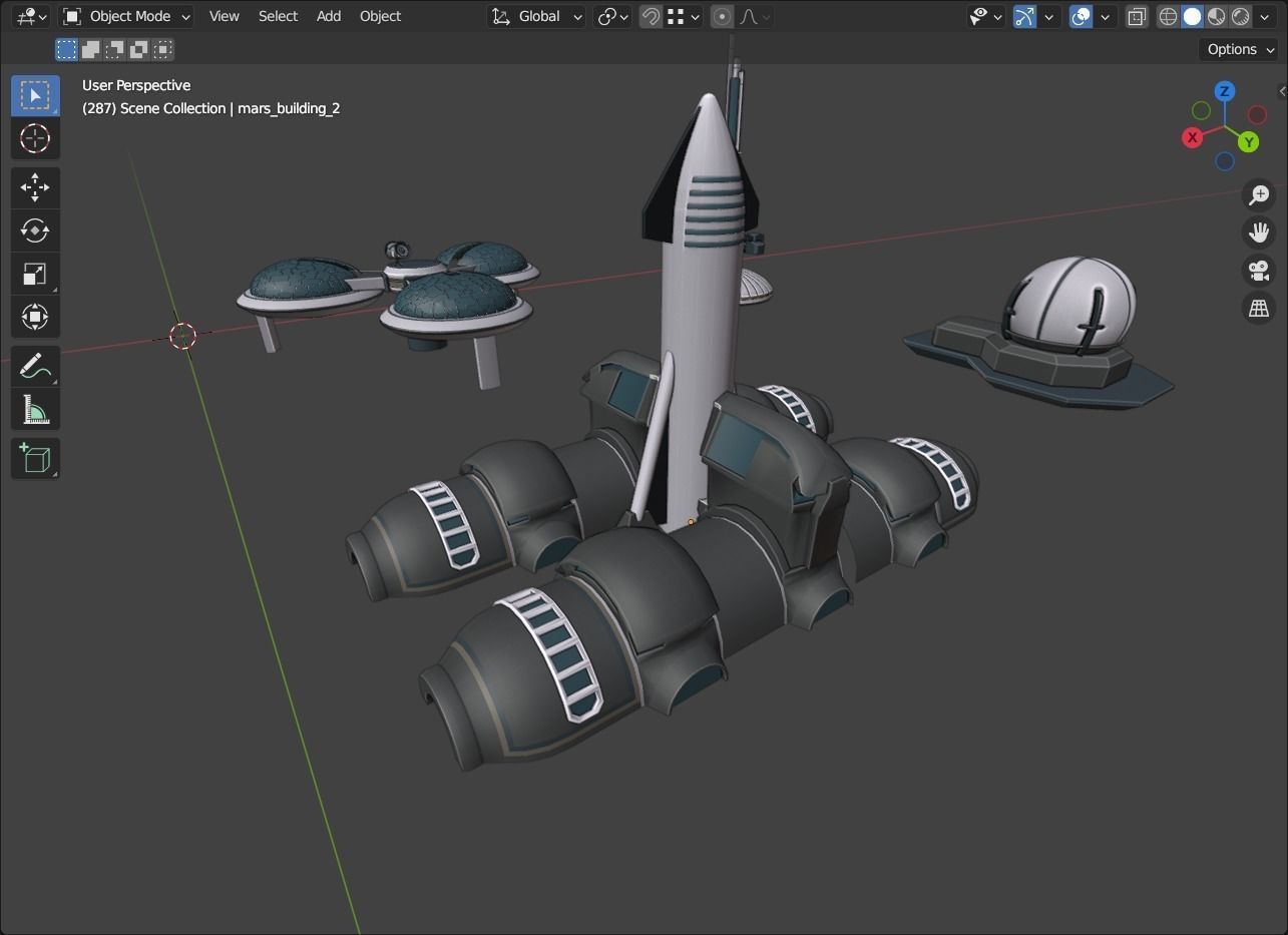 3D model Stylized Space Buildings Colony VR / AR / low-poly | CGTrader