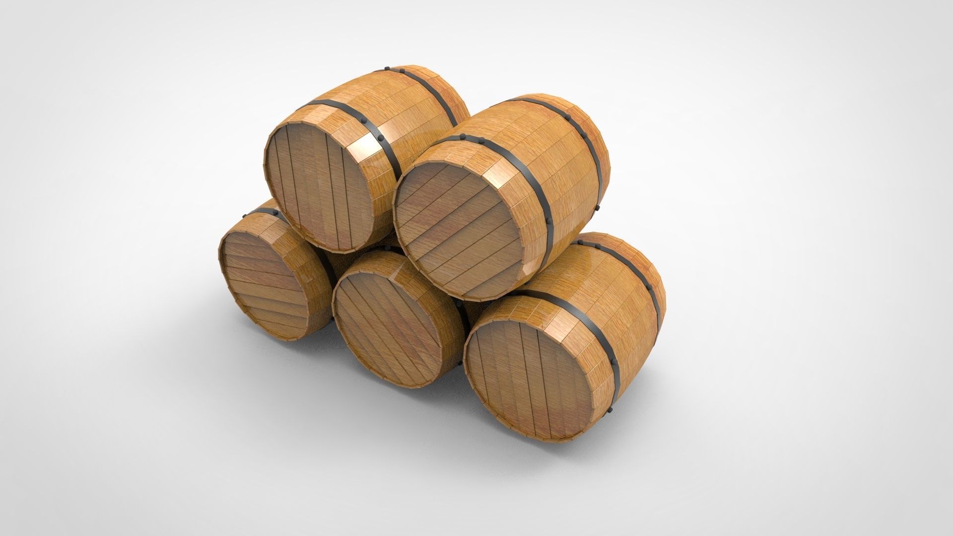 Wooden barrels 3D model | CGTrader