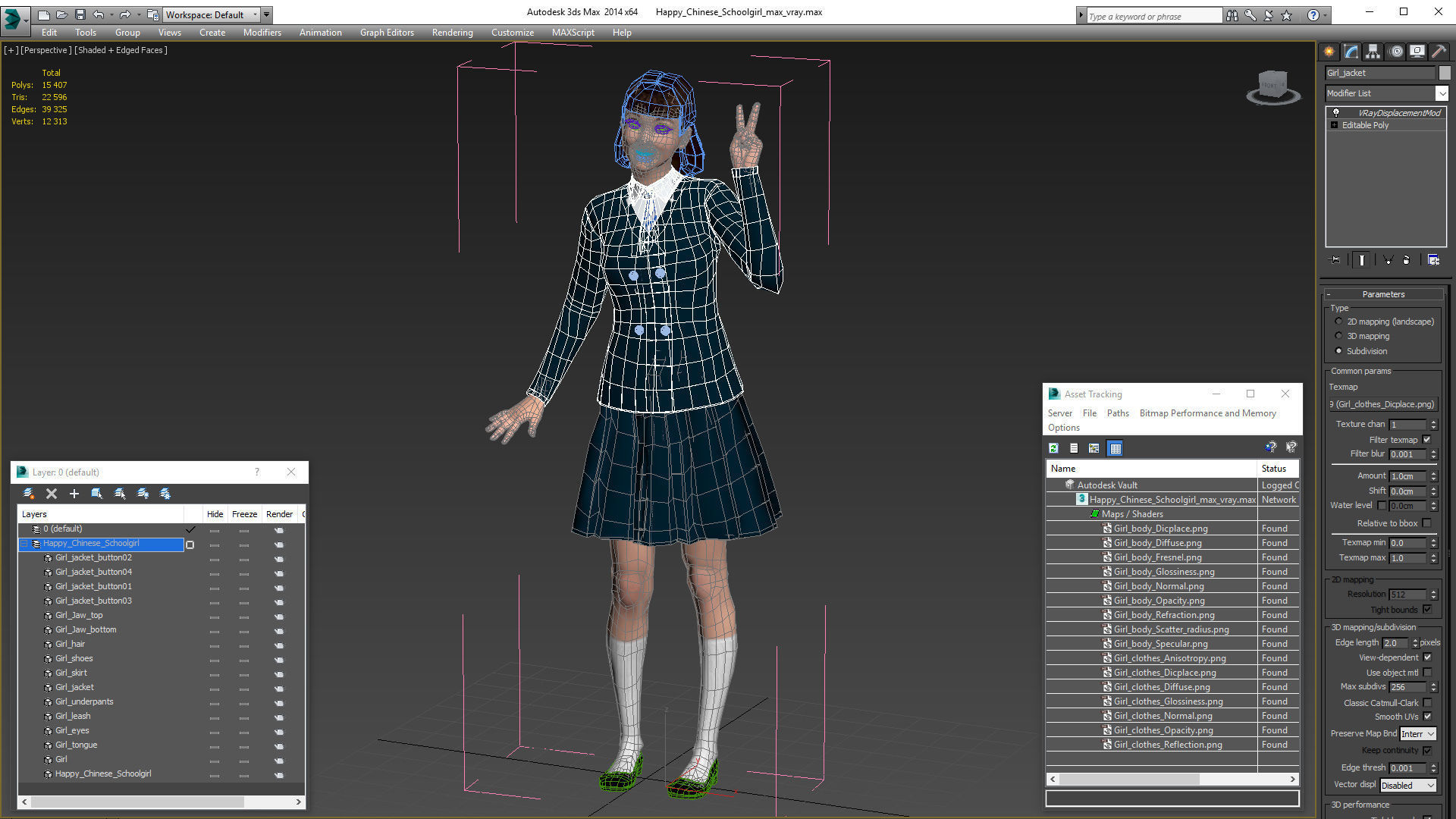 Happy Chinese Schoolgirl 3D model | CGTrader
