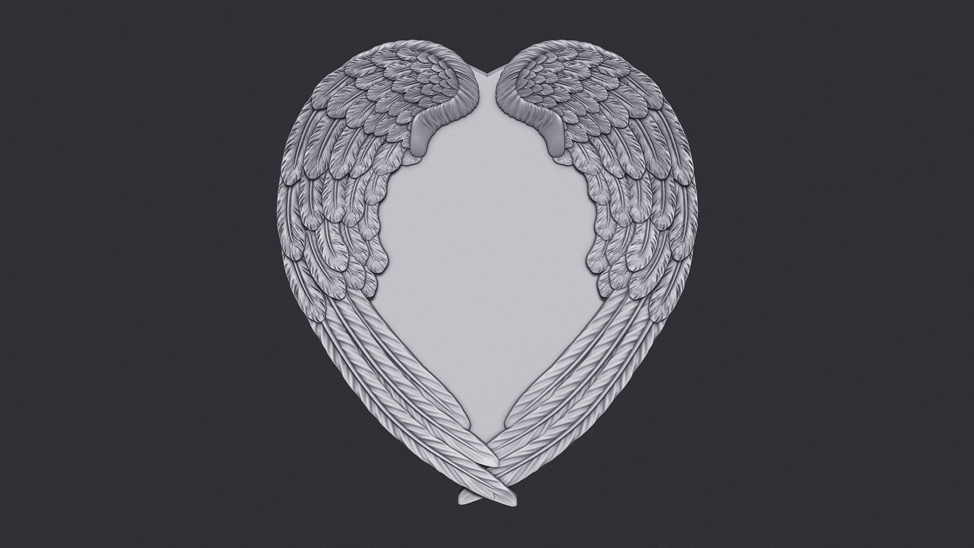 Angel Wings and Heart Memorial 3D model 3D printable | CGTrader