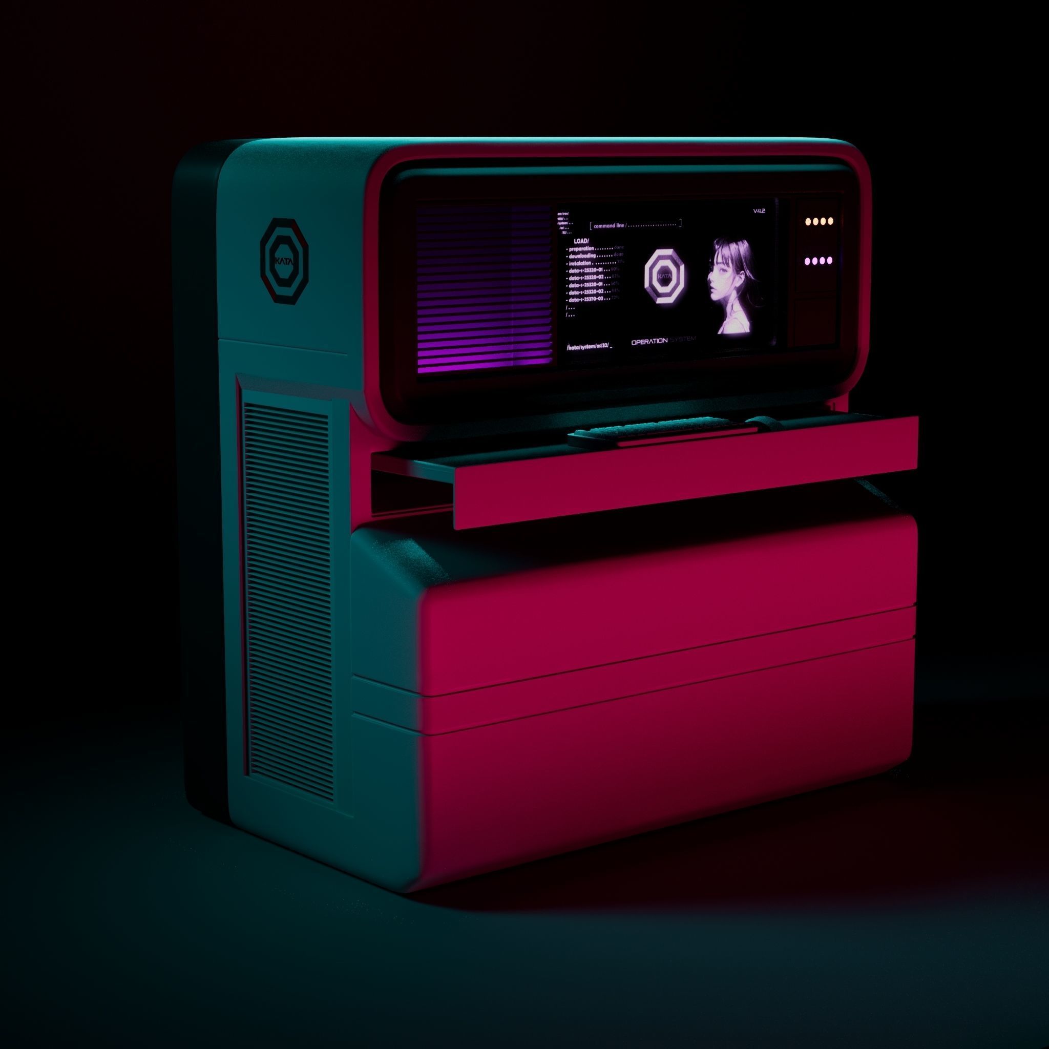 Retro-Futuristic Computer 3D model | CGTrader