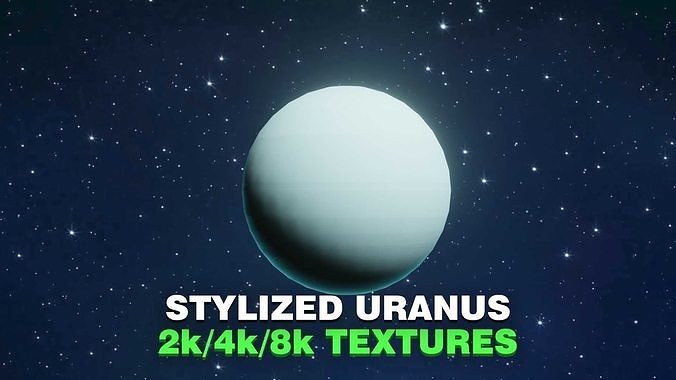 3D model Stylized Planet Uranus 3D Model 2k 4k 8k Textures VR / AR ...