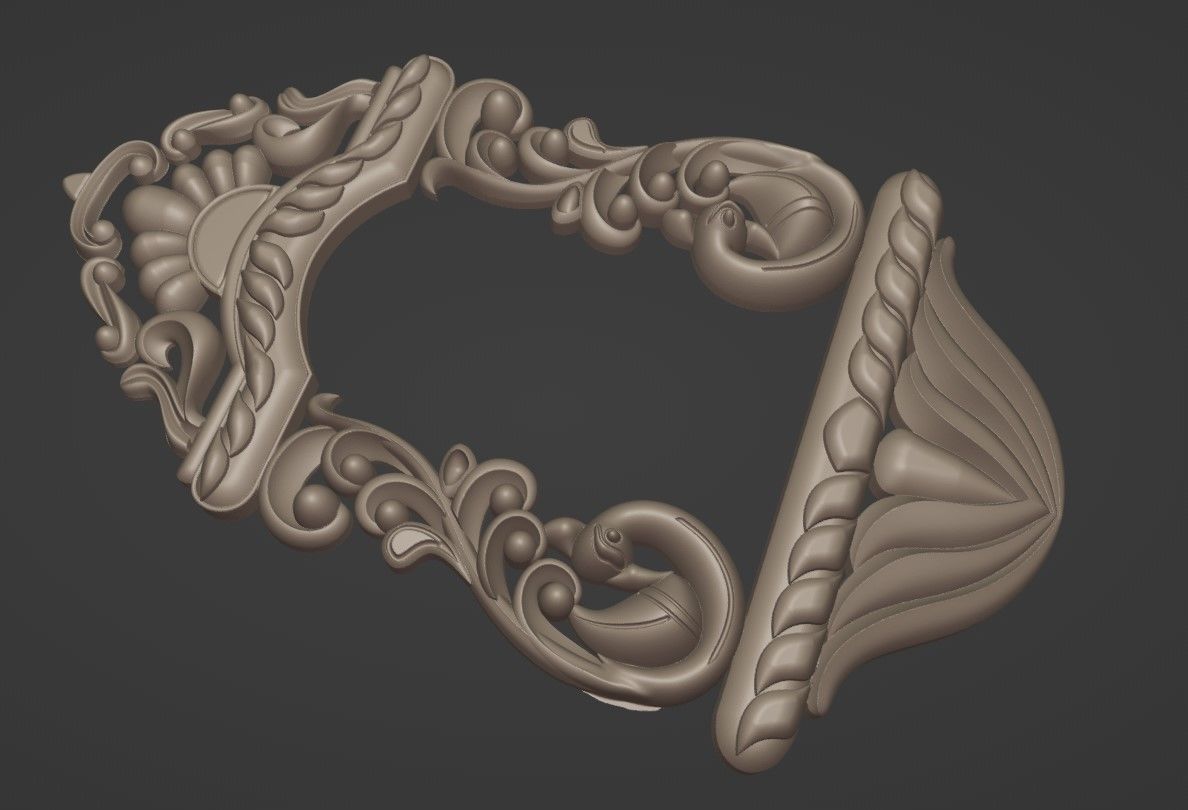 Wooden Frame Design File Artcam Bas Relief File for CNC Machinin 3D ...