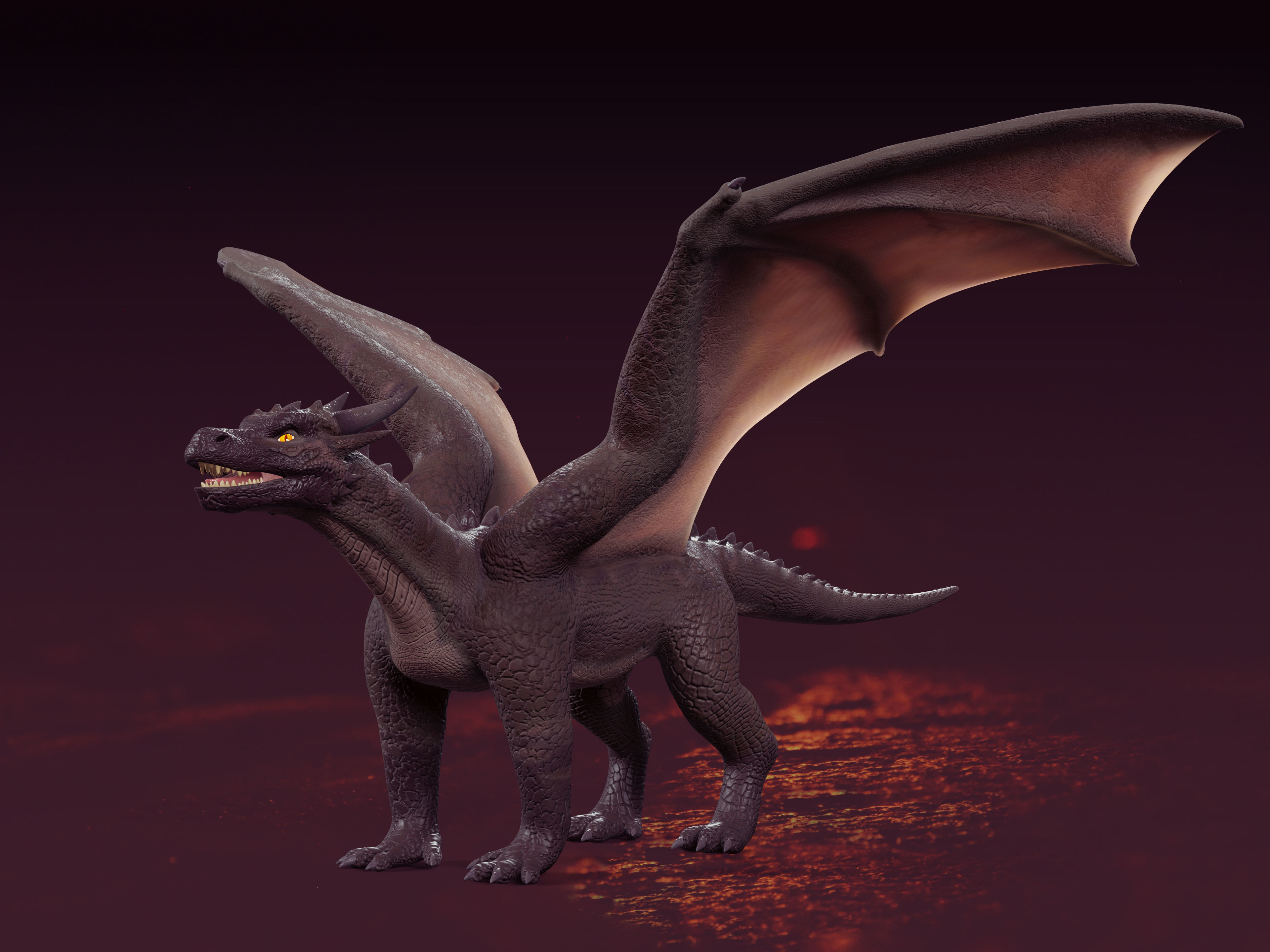 3D model High Quality Textured Dragon Model VR / AR / low-poly | CGTrader