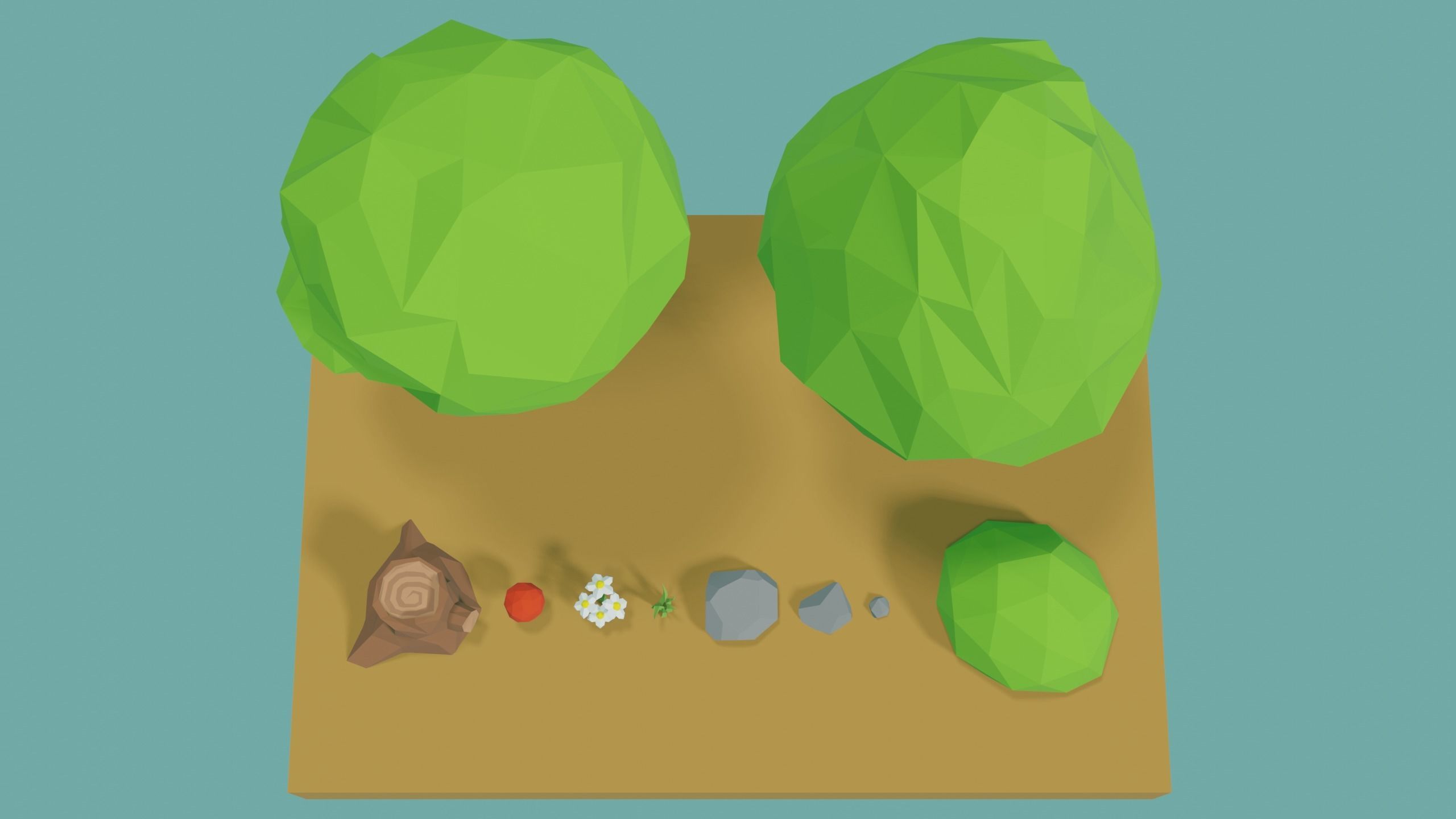 Low Poly Styled Nature Models - Trees - Rocks - Plants free VR / AR ...