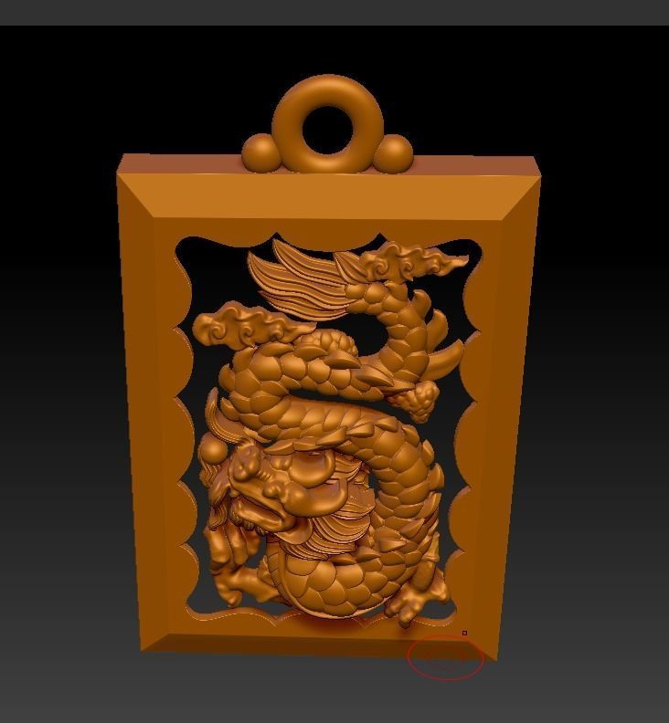 Chinese Dragon Pendant 3D print model 3D print model 3D model 3D ...