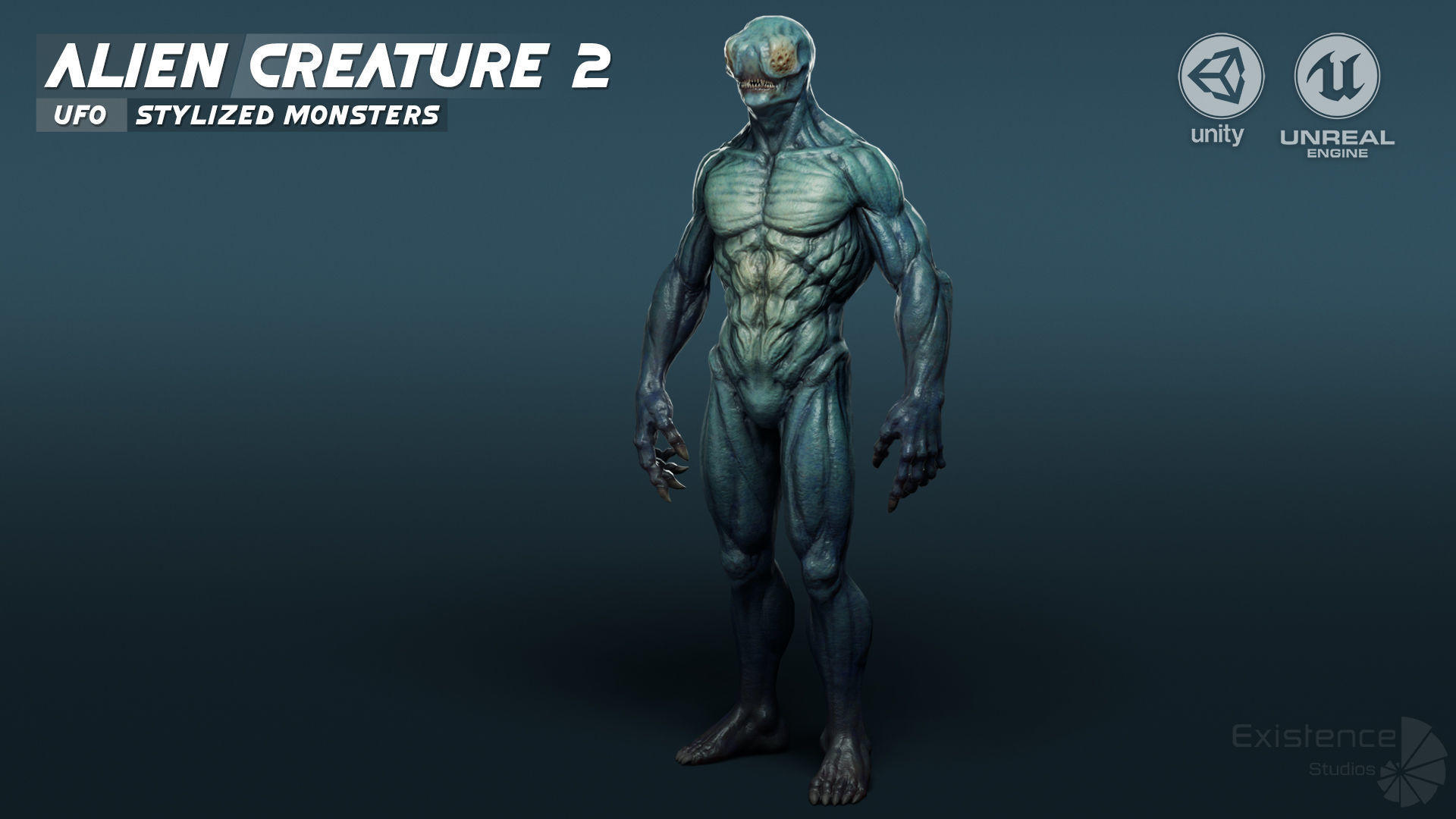 3D model Alien Creature 02 - Stylized Monsters Animation UFO Enemy - 16 ...