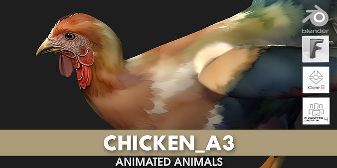 Chicken A3 3D model animated rigged | CGTrader