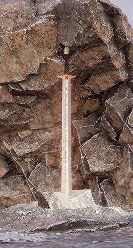 Sword in the stone in cave scene with FX and simple animation 3D model ...