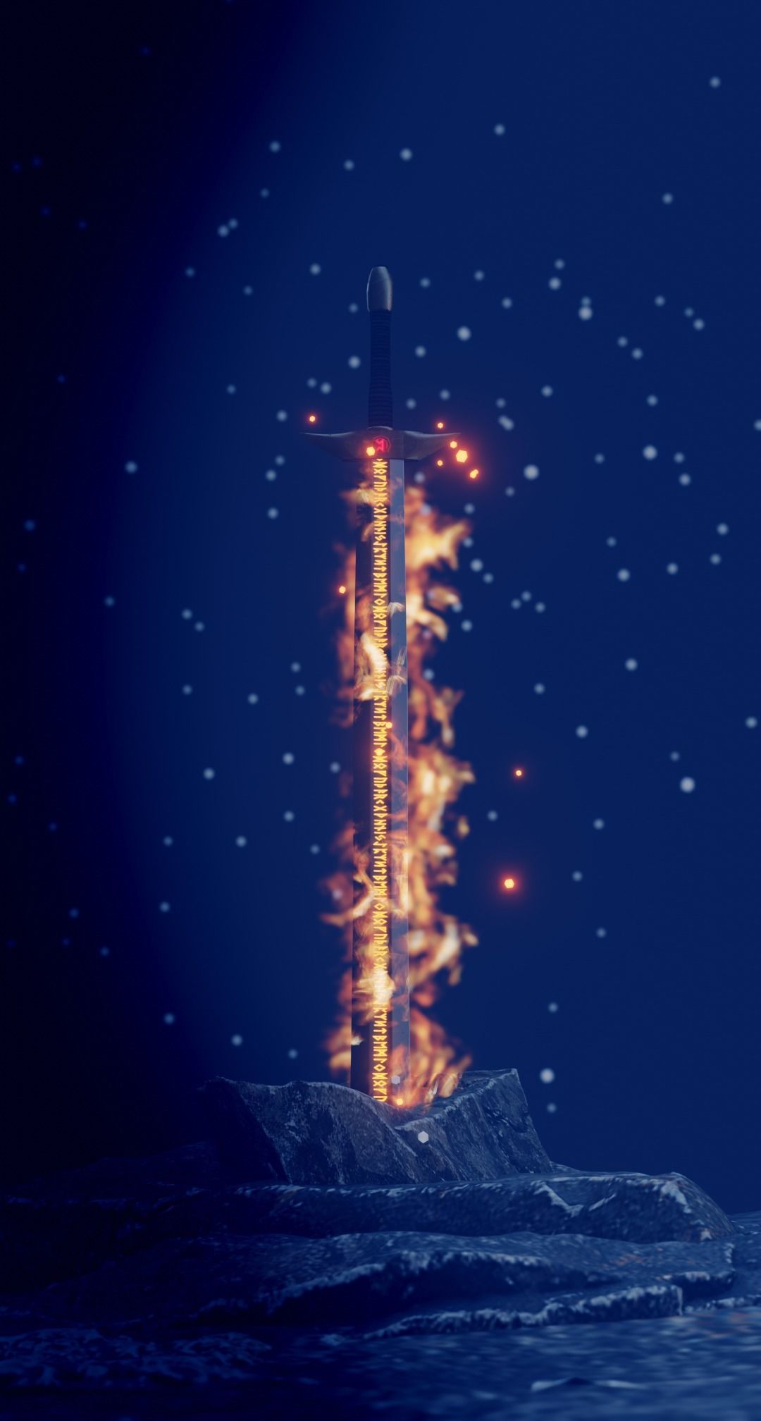 Sword in the stone in cave scene with FX and simple animation 3D model ...