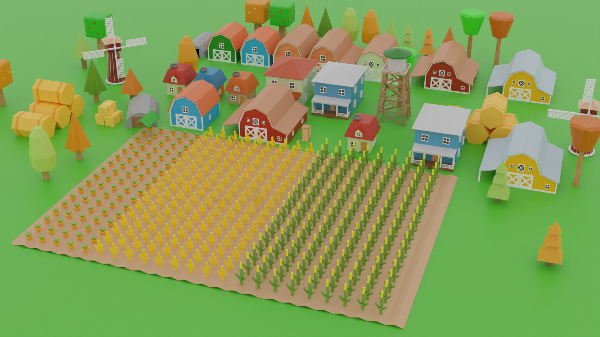 3D model Cartoon Farm - Simple Assets VR / AR / low-poly | CGTrader