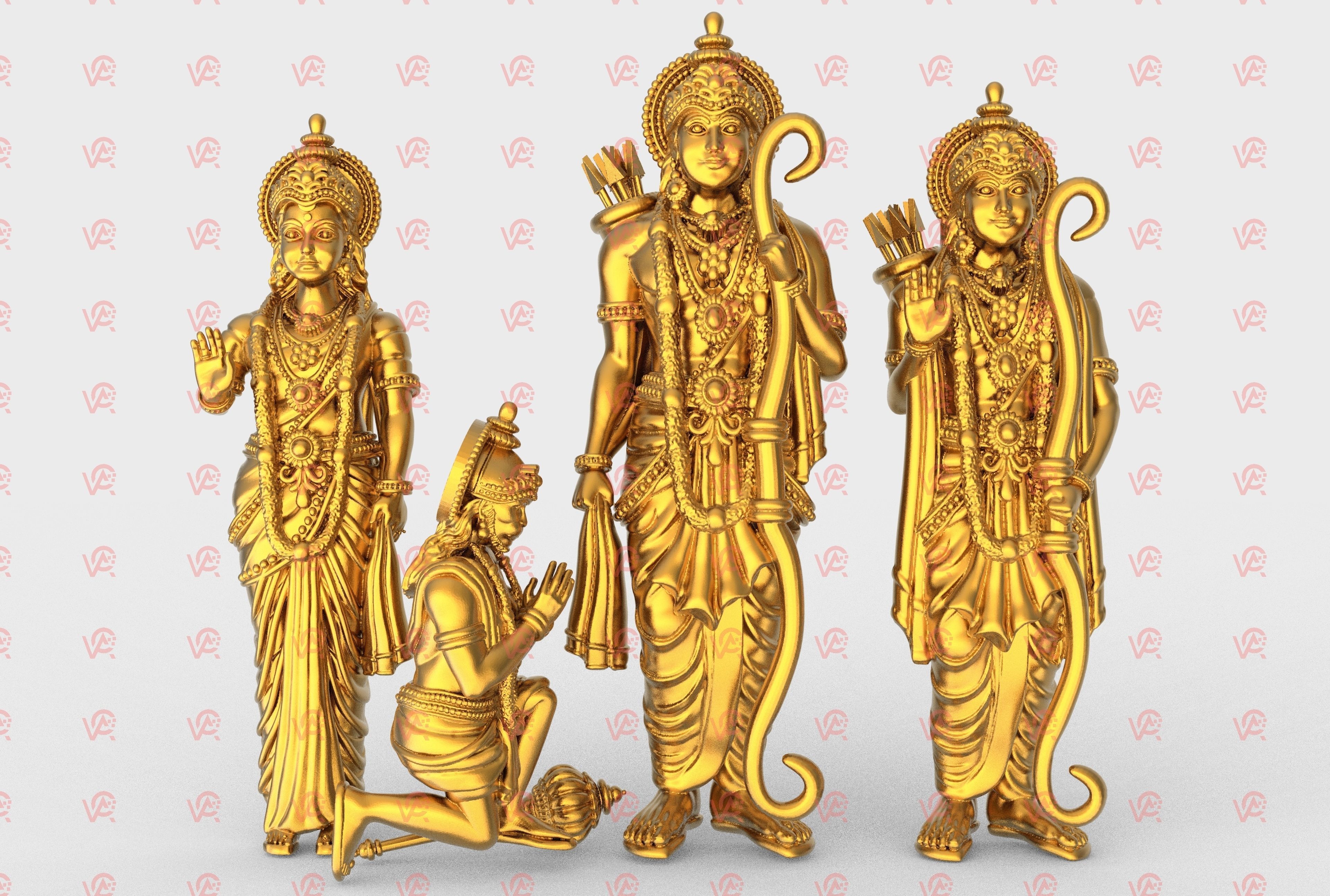 RAM LAXMAN SITA and HANUMAN ji murti 3D model 3D printable | CGTrader
