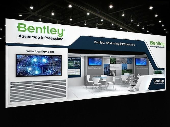 3D model 9 mtr x 3 mtr one side open exhibition stands VR / AR / low ...