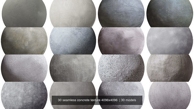 3D Model Collection 30 seamless concrete texture 4096x4096 VR / AR ...