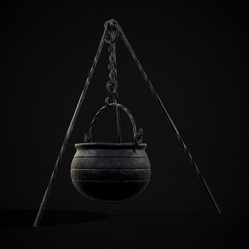 3D model Medieval Hanging Cauldron VR / AR / low-poly | CGTrader