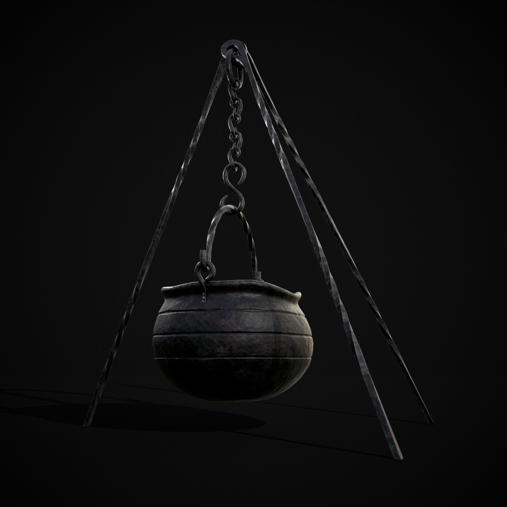 3D model Medieval Hanging Cauldron VR / AR / low-poly | CGTrader