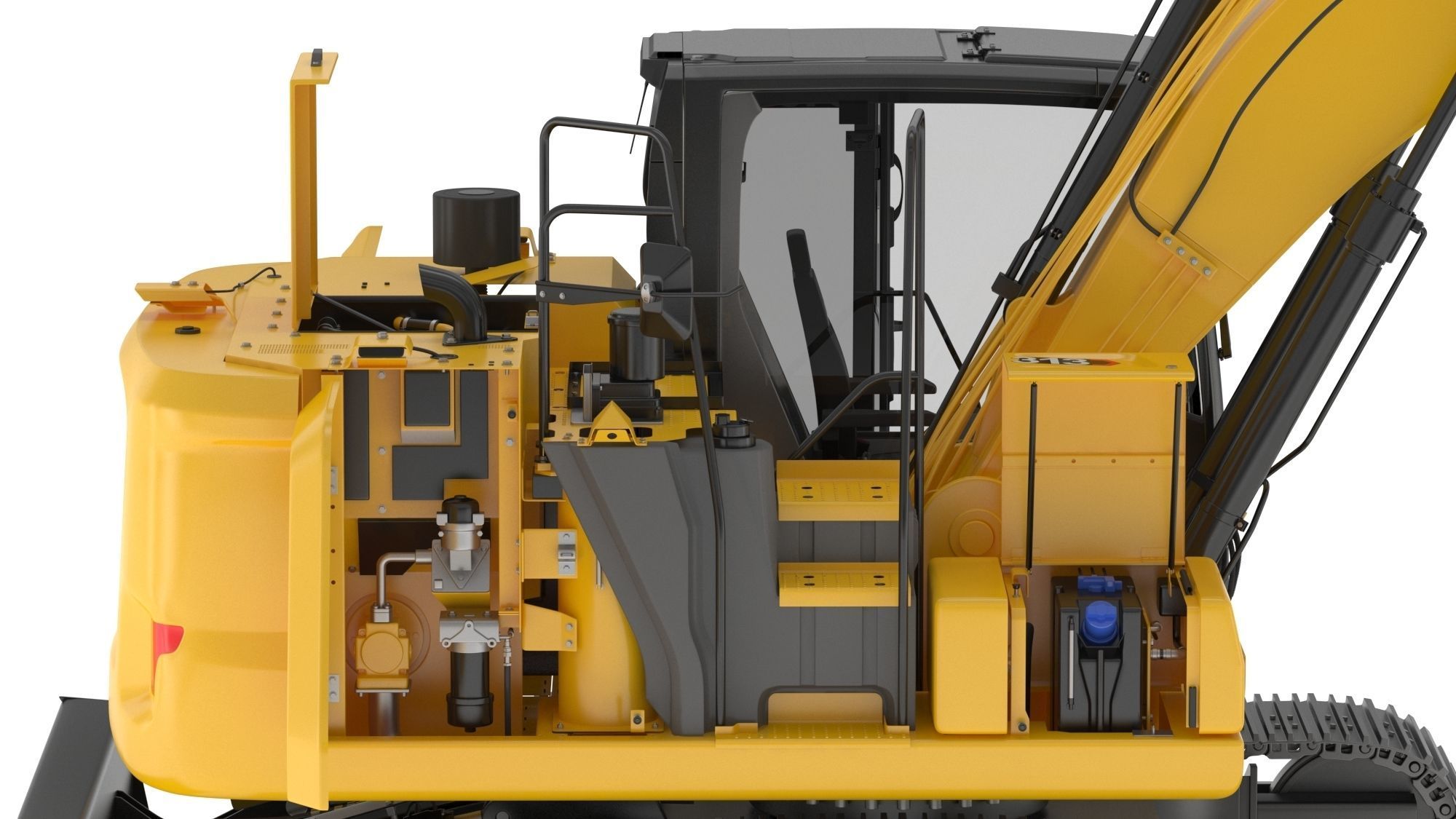 CAT 313 Triple Arm New Cabin 3D model | CGTrader